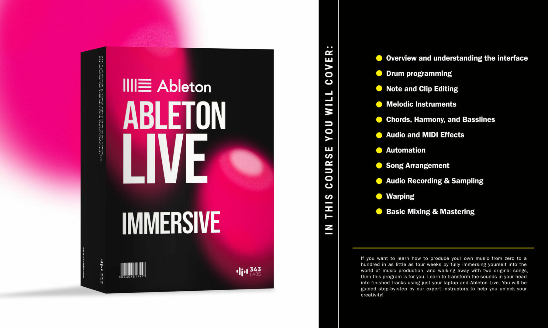 Ableton Live Immersive course in NYC at 343 LABS