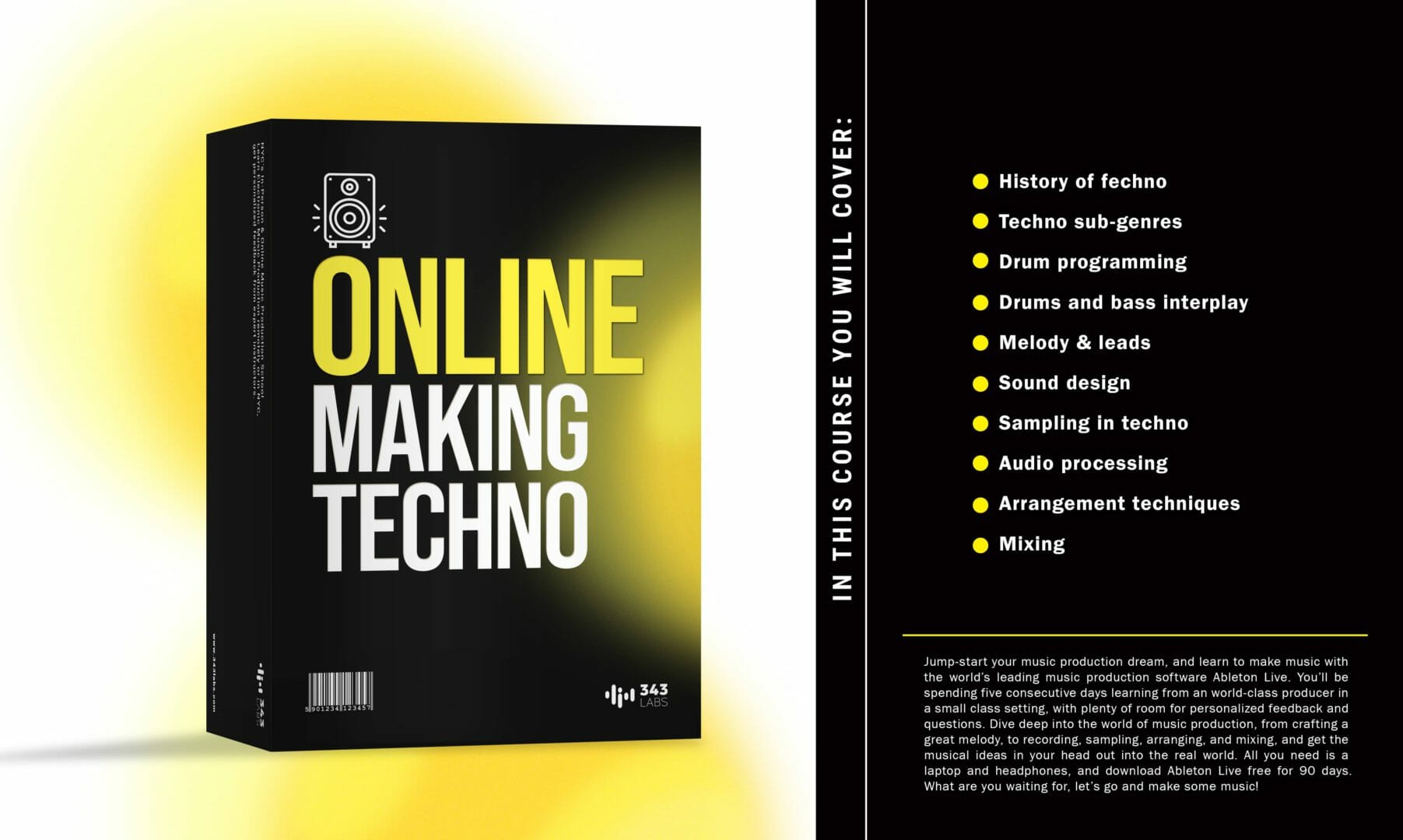 Making Techno music course online at 343 LABS